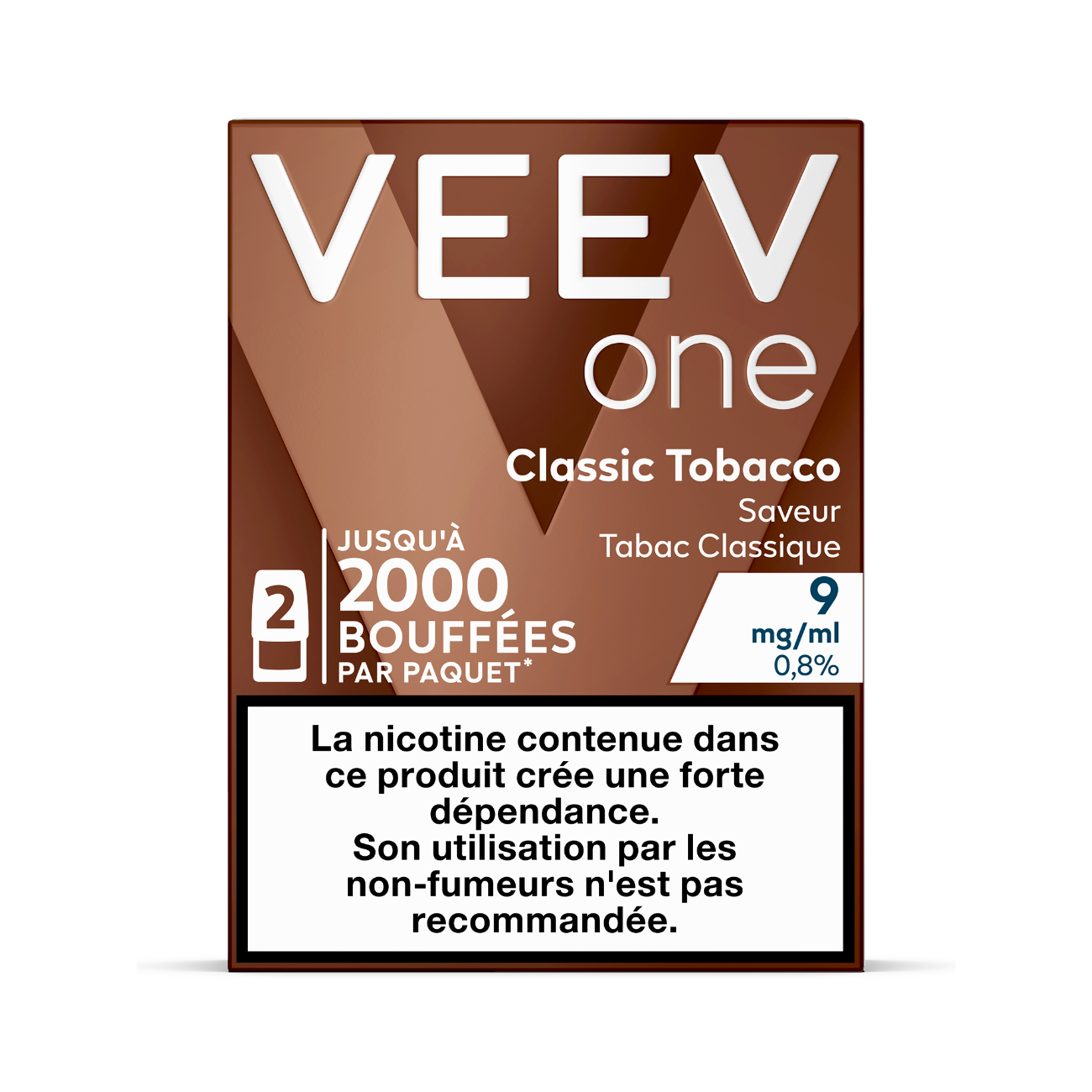 VEEV One Classic Tobacco 1.8% paquet de 2 recharges | VEEV France