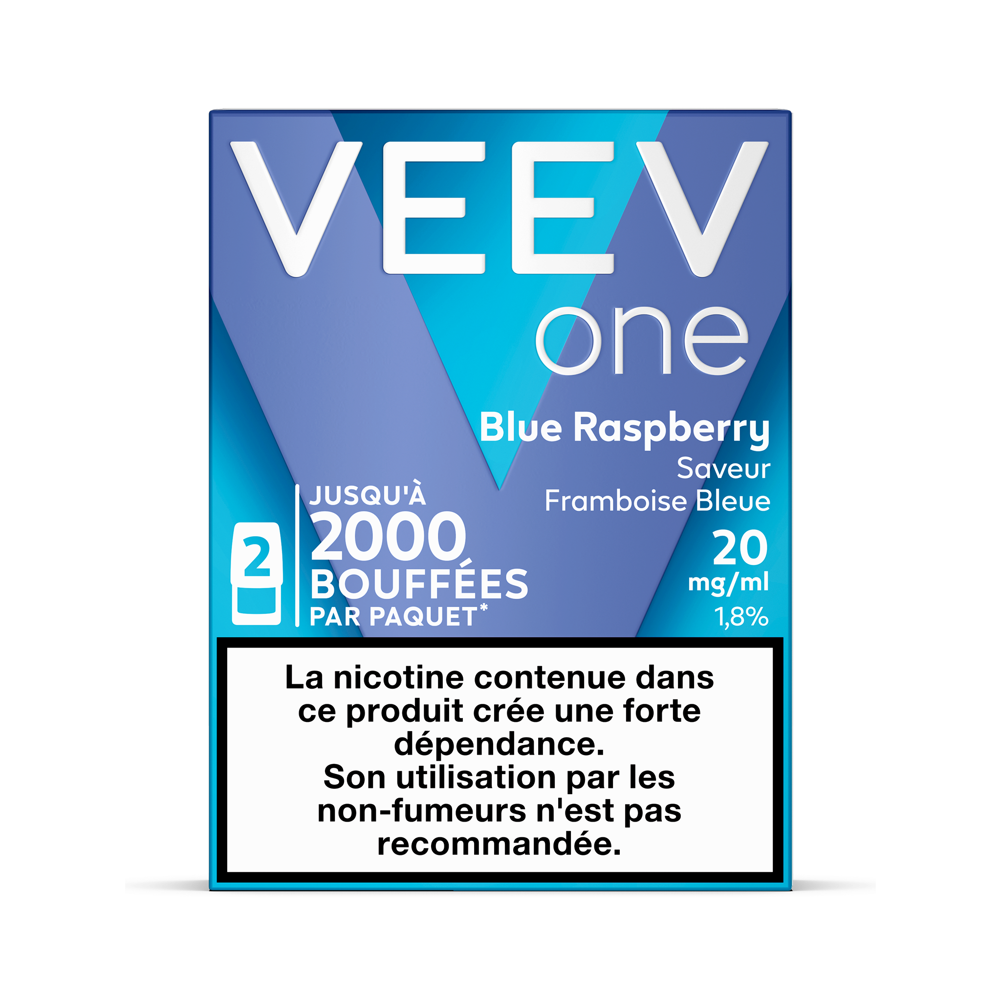 VEEV One Blue Raspberry 1.8% paquet de 2 recharges | VEEV France